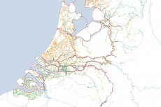 The first complete map of dikes of the Netherlands